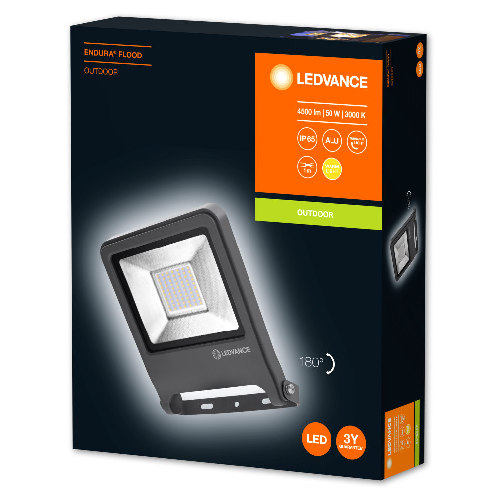 LEDVANCE Endura Flood LED 50W DG 3000K Warm white Fluter Floodlight ...