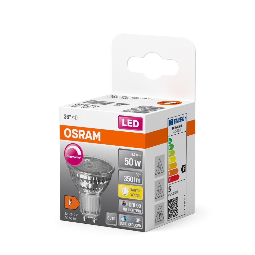 Osram GU10 LED Strahler PAR16 36° dimmbar 2700K 4,7W
