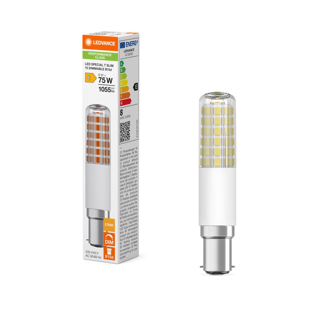 B15d LED T SLIM Dimmbare LED Lampe 2700K 8W