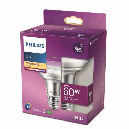 PHILIPS E27 LED R80 Reflektorlampe 4W wie 60W 36°-Abstrahlwinkel ...