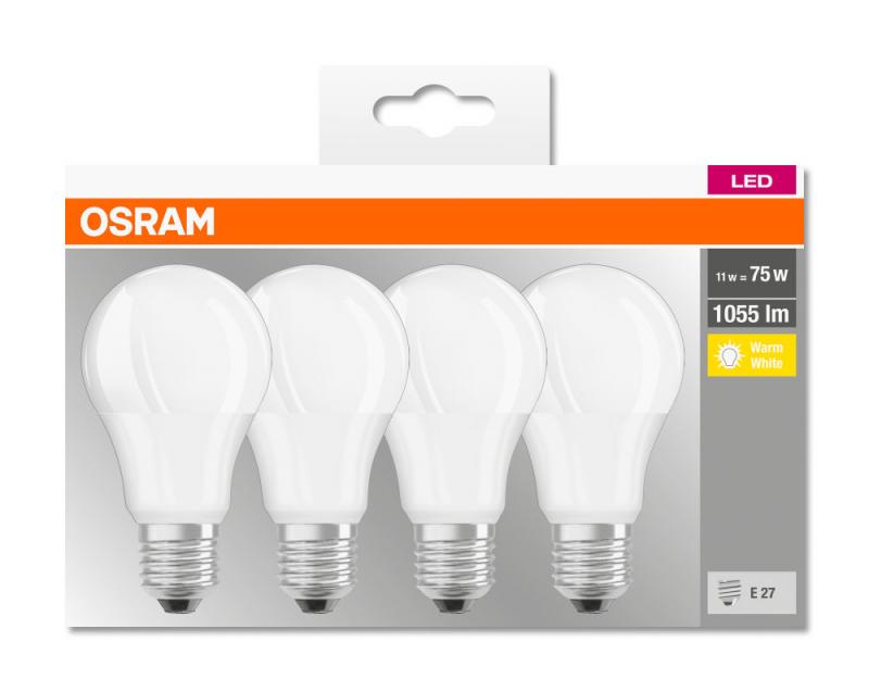 4er-Pack Osram Extrem leistungsstarke E27 LED Lampe 11W wie 75W ...